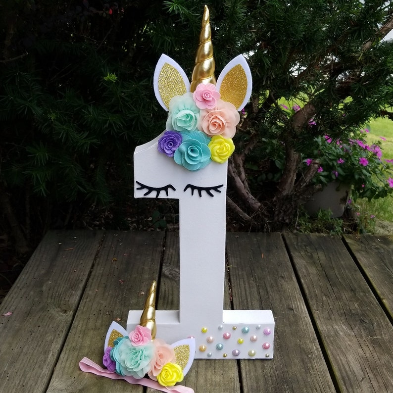 Pastel Standing Unicorn Number 1 Unicorn Birthday Number | Etsy