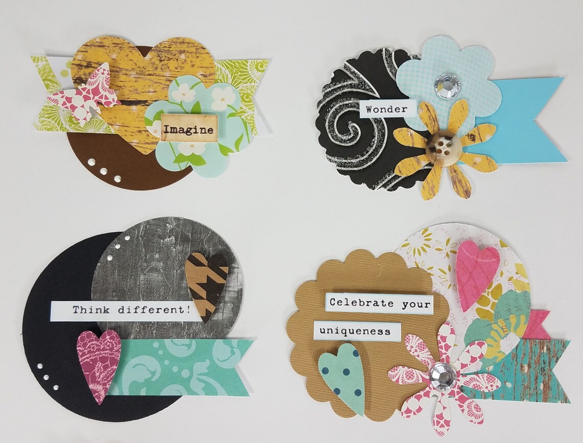 NEW Set of 8 Handmade 3D Scrapbook Embellishments Lot A - Etsy