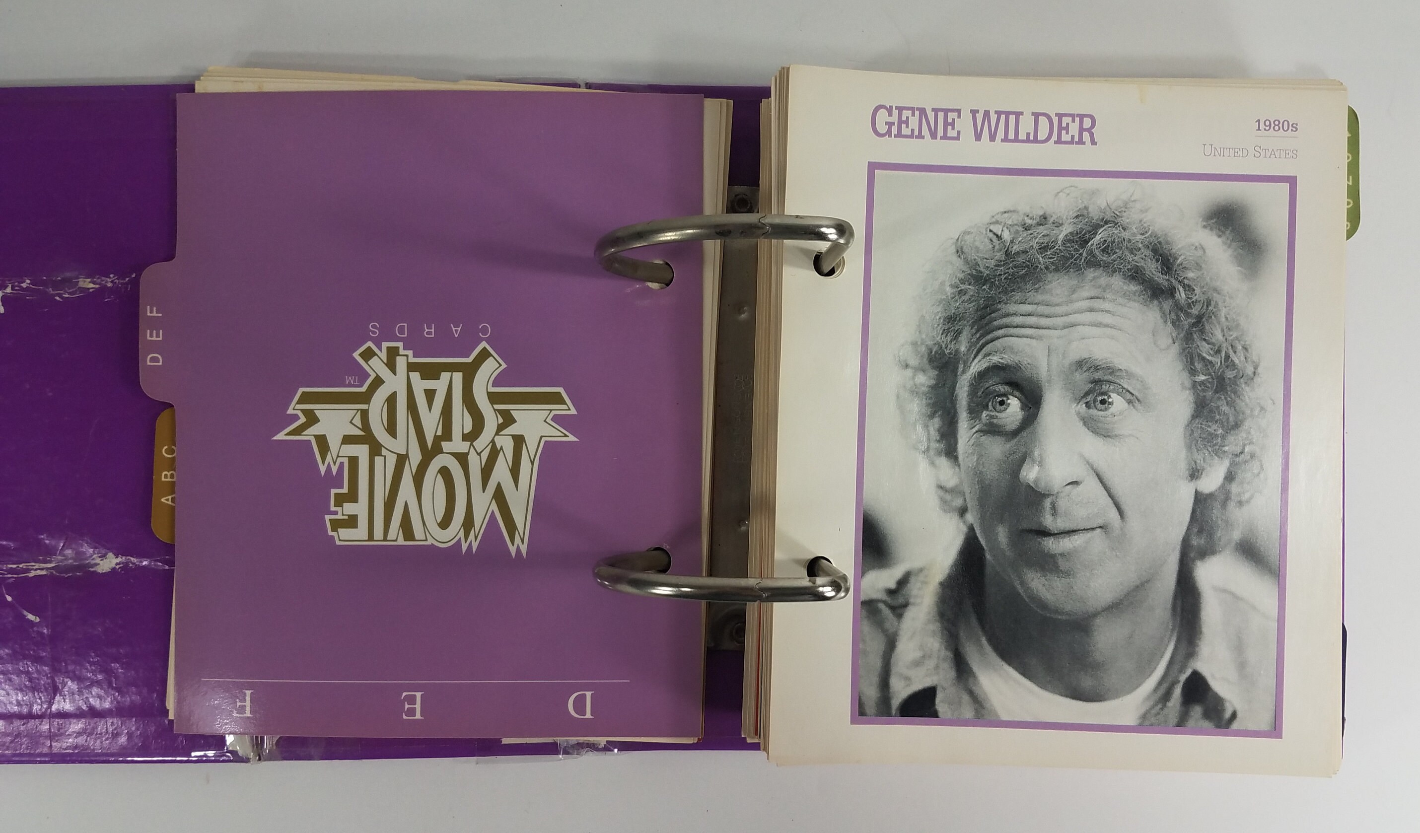 Atlas Movie Star Biography Cards 2 Ring Binder 120 Cards With Dividers ...