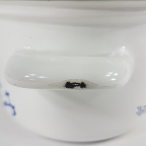 RARE Geithainer Blue White Small Enamel Cookware Pot With Lid Made in ...