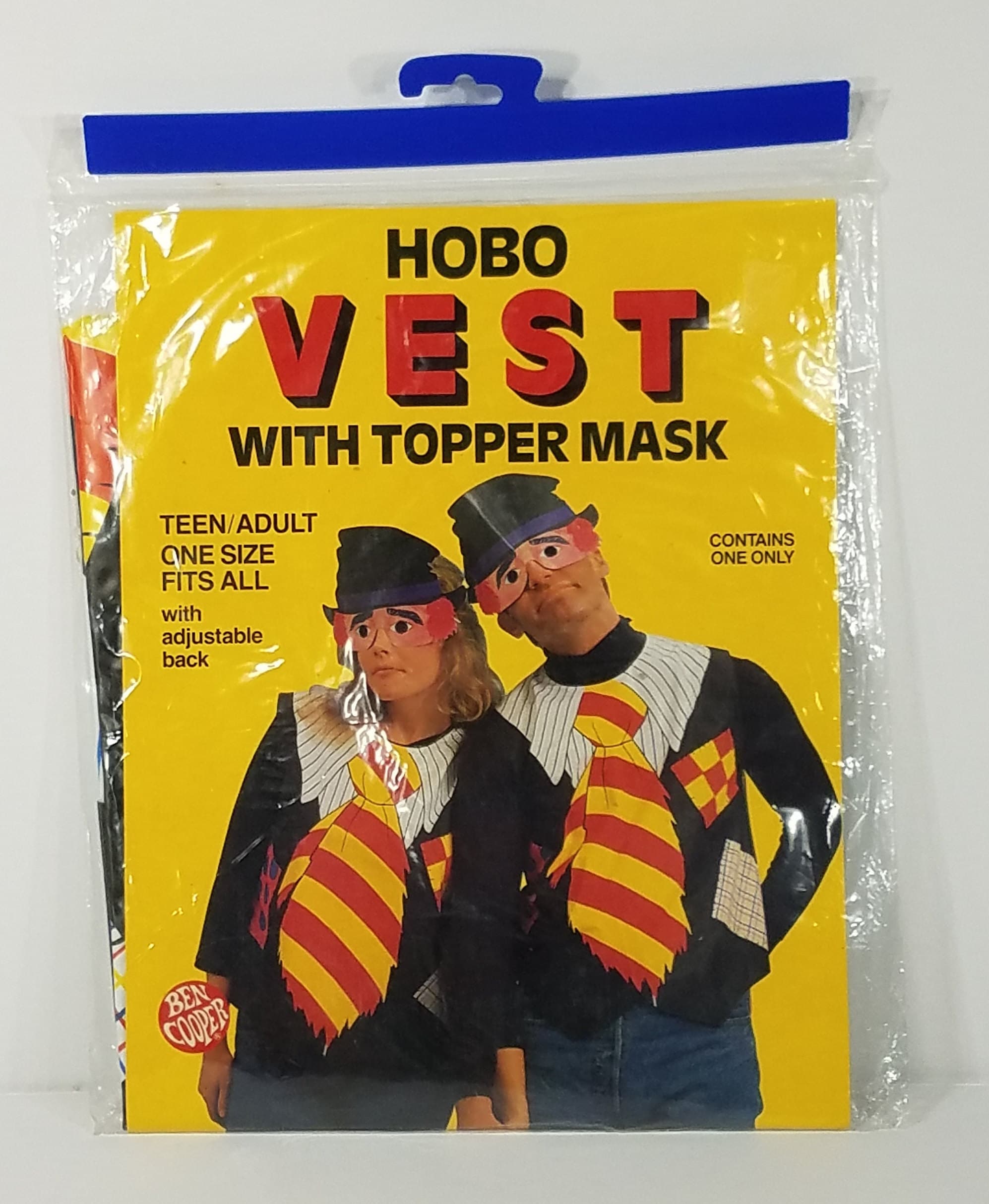 NIP Hobo Vest With Topper Mask Halloween Costume Ben Cooper - Etsy