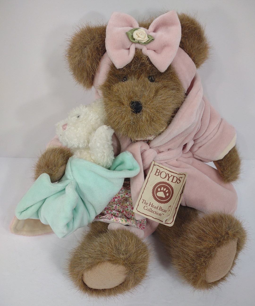 NWT Boyds Bears Mama Bearsley With Baby Bundles Bean Head Collectible ...