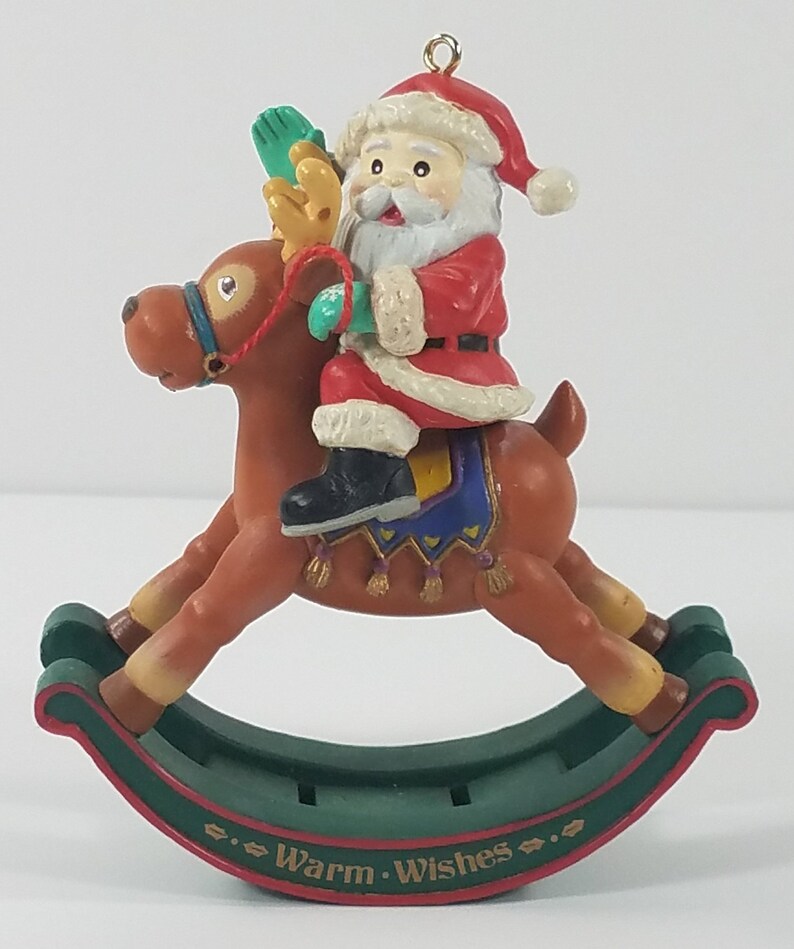 Enesco Treasury Rockin With Santa 1993 Holiday Christmas Tree Ornament ...