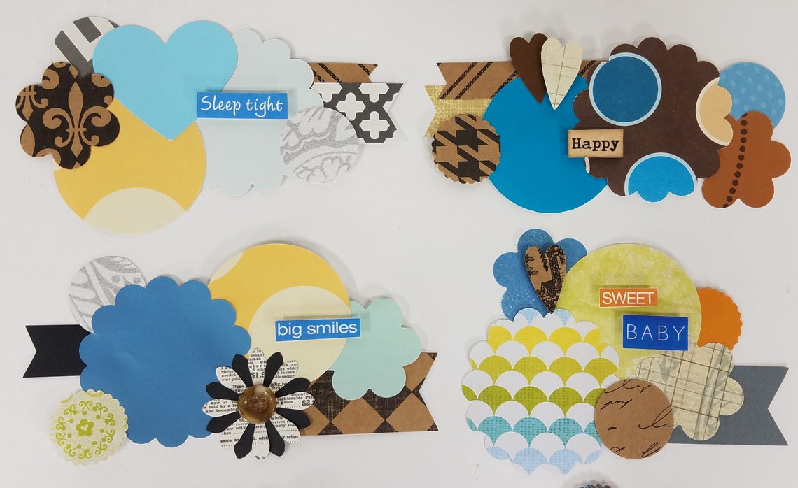 NEW Set of 8 Handmade 3D Scrapbook Embellishments Lot F - Etsy