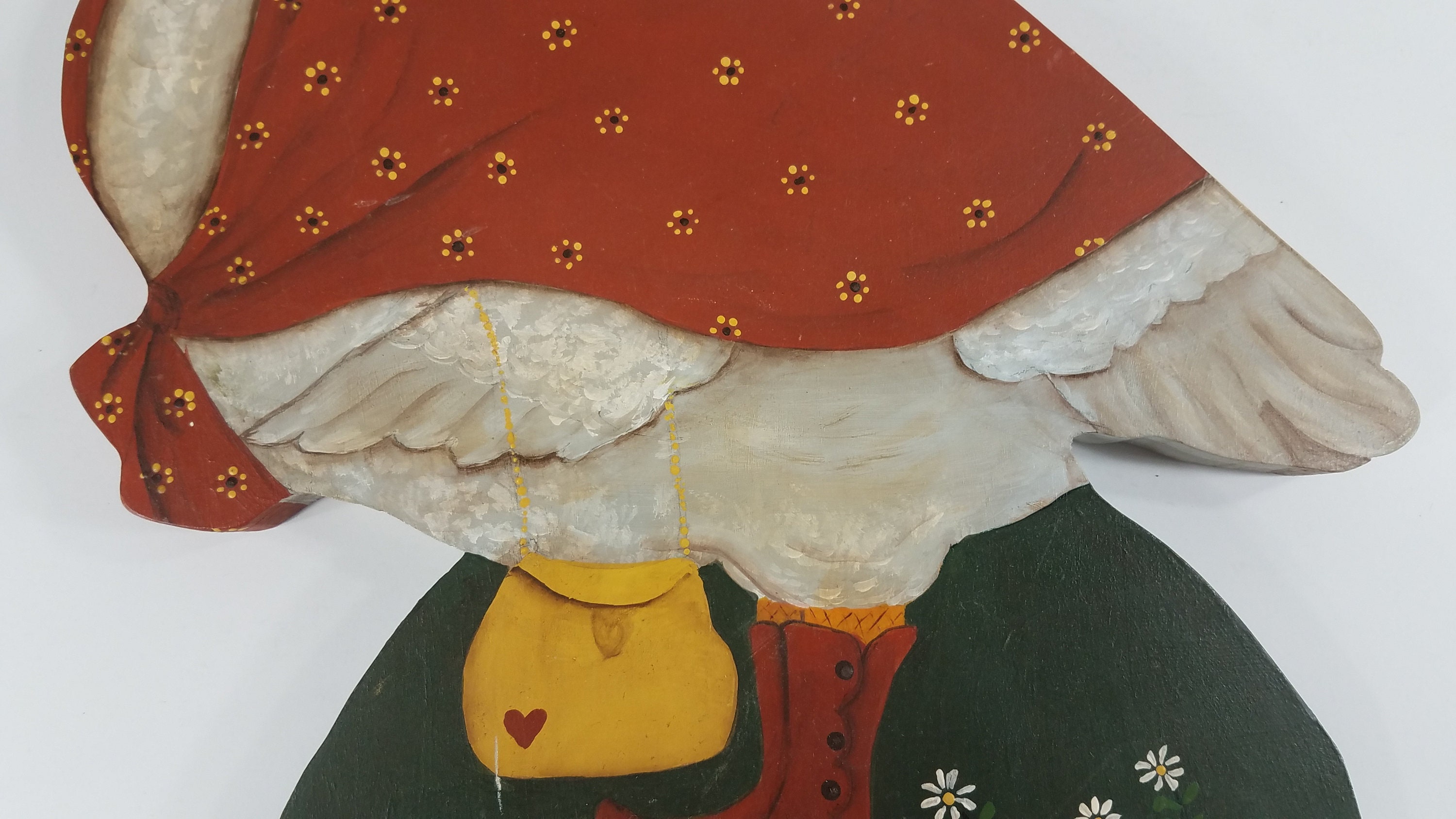 Hand Painted Mother Goose Wood Cutout Hanging Wooden Plaque Jordan 1989 ...