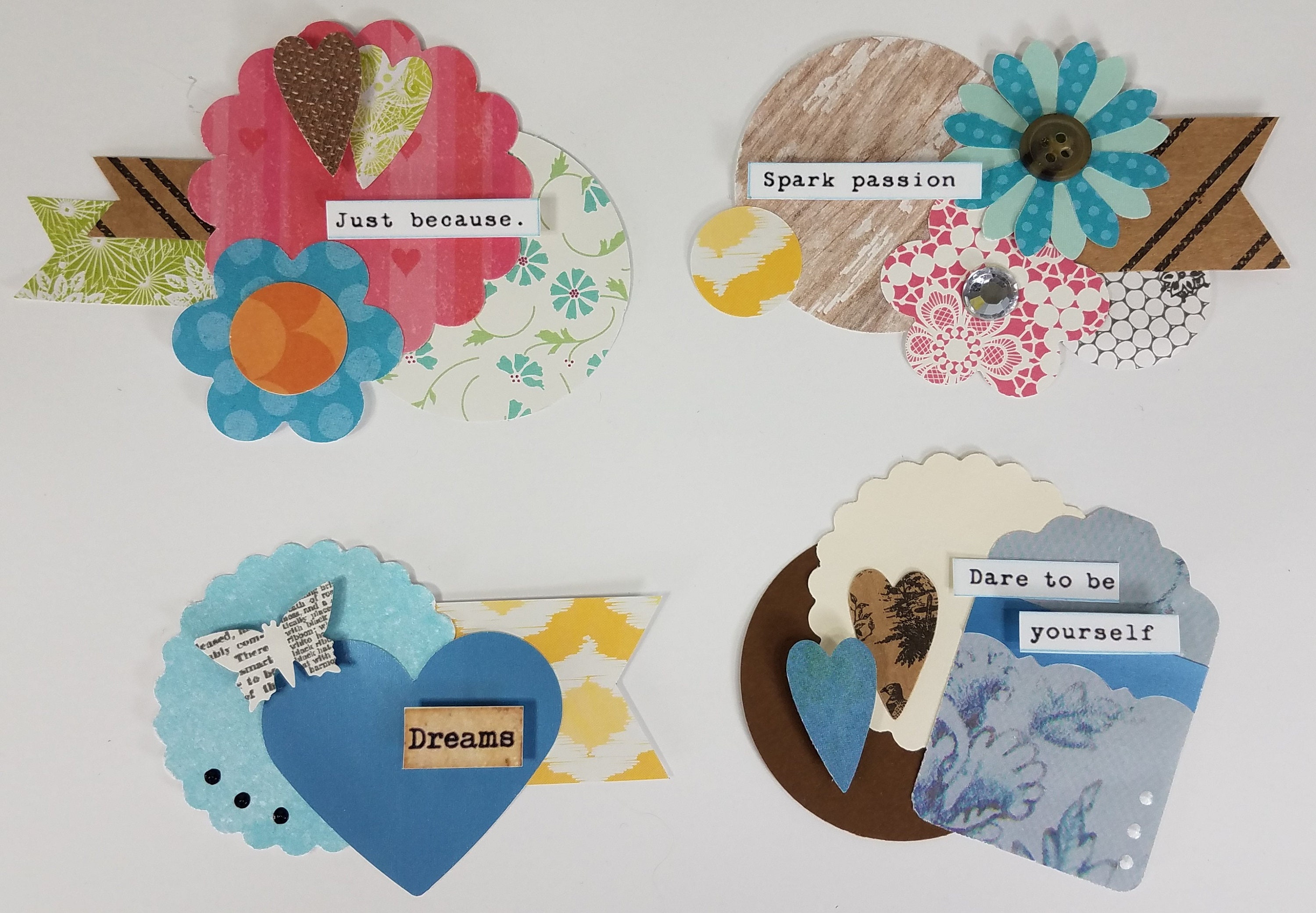 NEW Set of 8 Handmade 3D Scrapbook Embellishments Lot A - Etsy