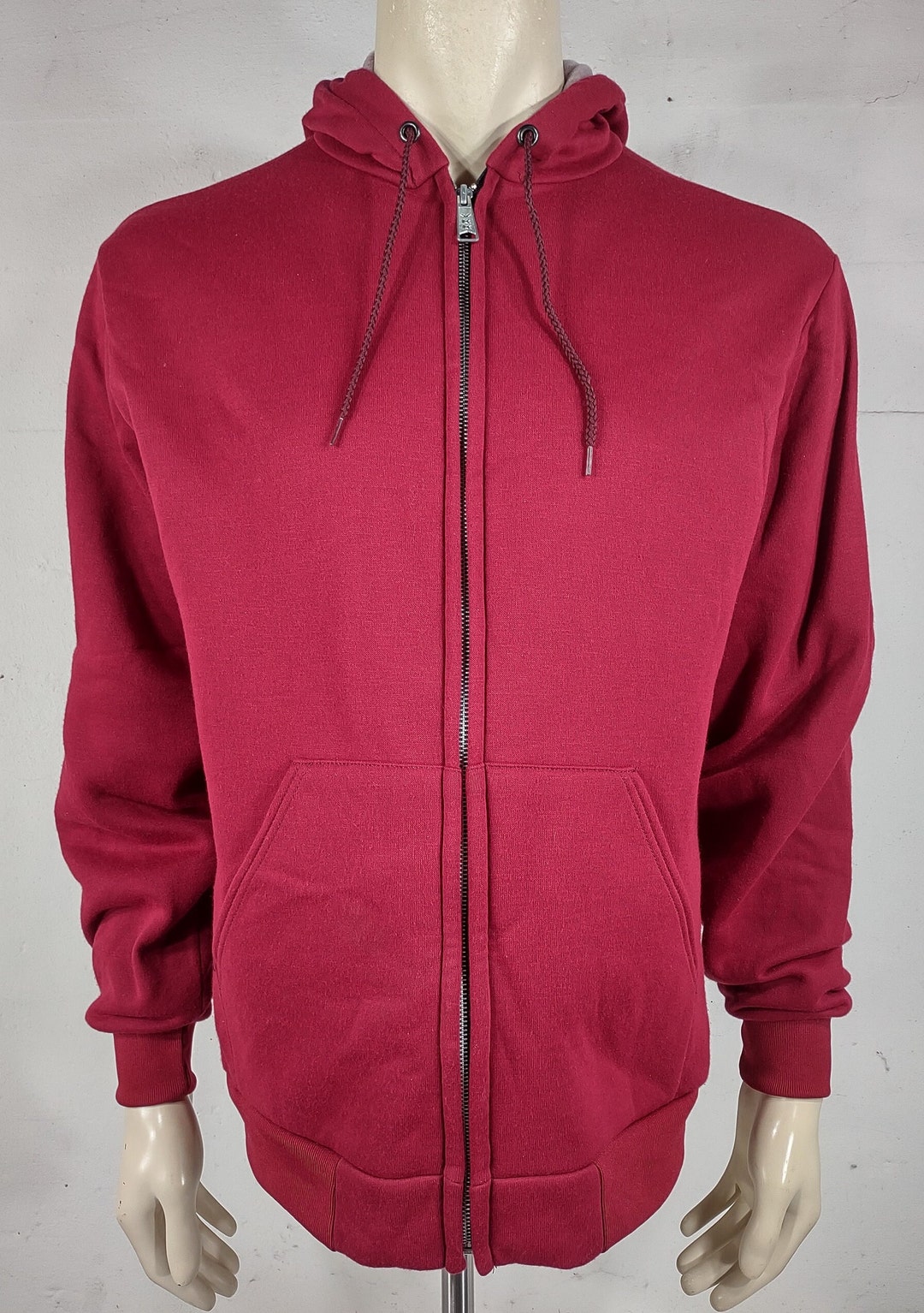 Muleskins Dark Red Full Zip Hooded Sweatshirt Hoodie Mens Large Tall - Etsy