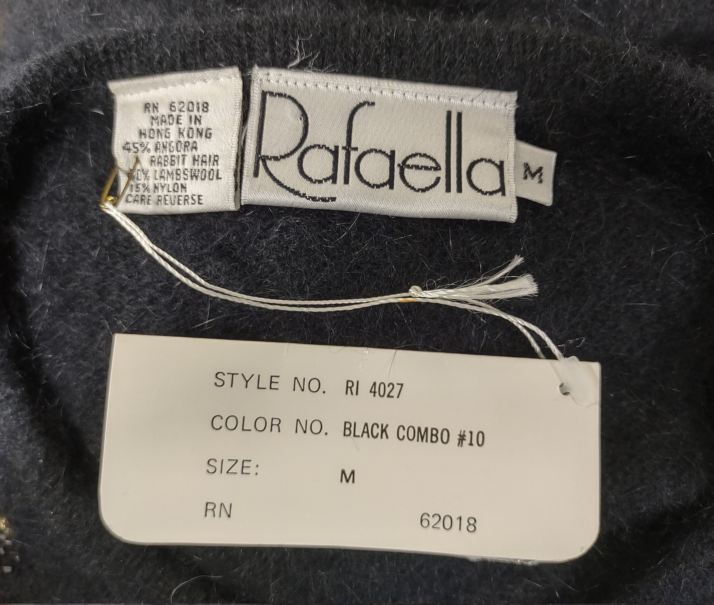 NWT Vintage Rafaella angora negra lambswool mezcla suéter túnica de ...