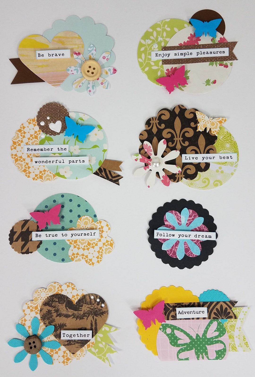 NEW Set of 8 Handmade 3D Scrapbook Embellishments Lot C - Etsy