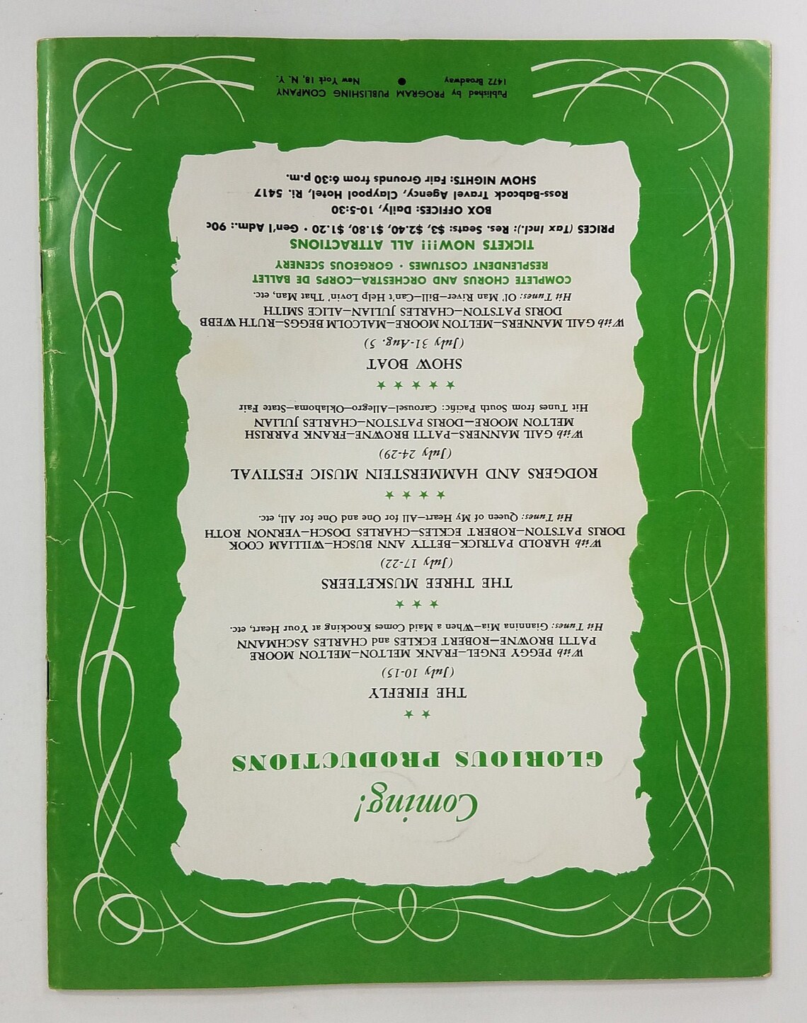 Annie Get Your Gun Indiana State Fair Musical Play Program Booklet ...