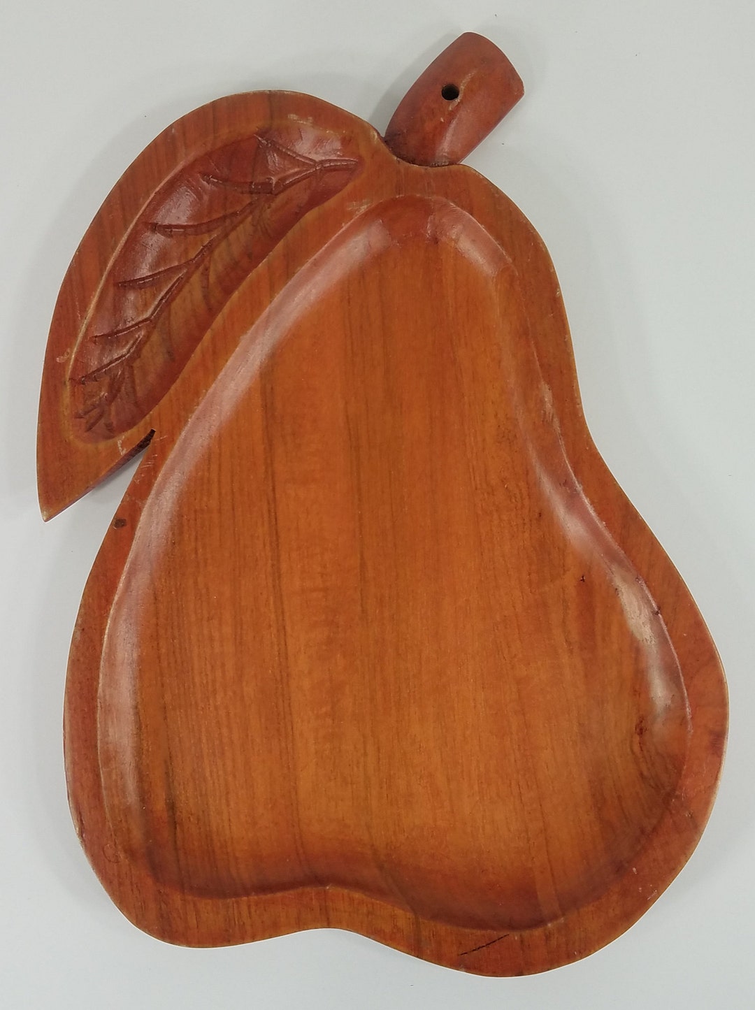 Imapro Hand Carved Wooden Pear Shaped Plate Tray Platter Plaque ...