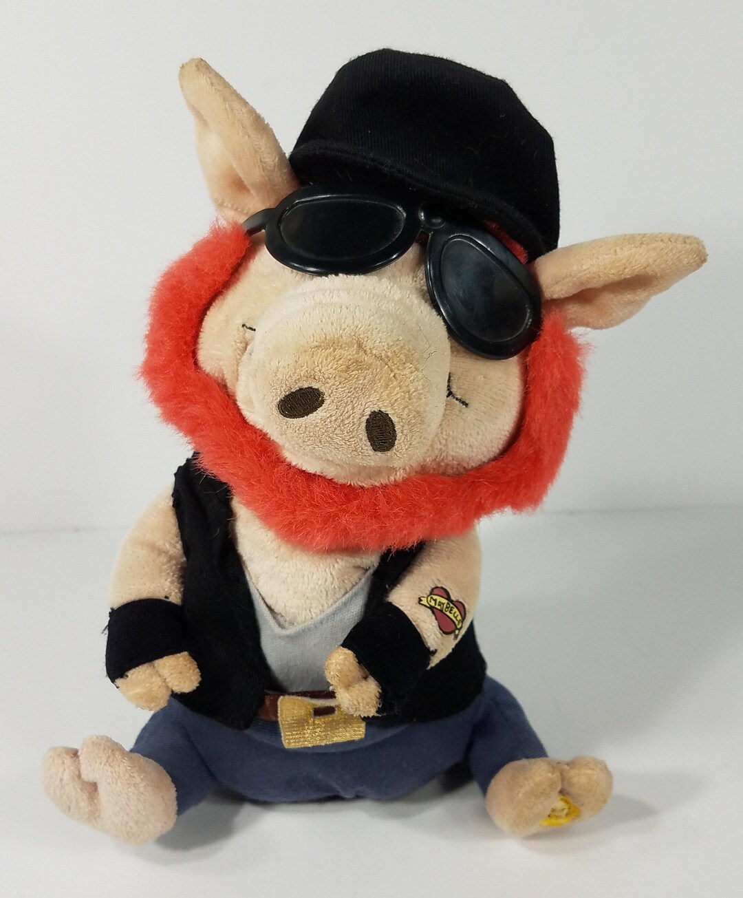Vintage Gemmy Biker Pig Bearded Hog With Vest Hat Glasses 8 Inch ...