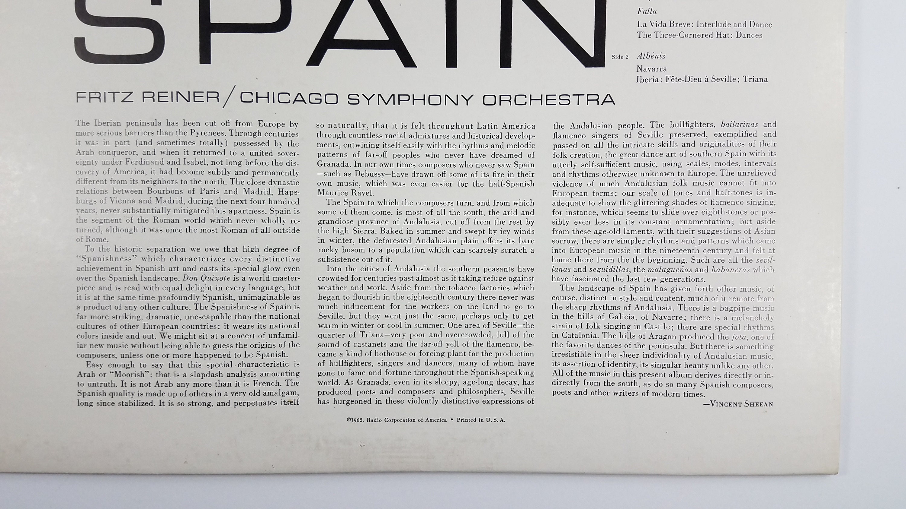 Spain Reiner Chicago Symphony Orchestra RCA Victor Vinyl - Etsy