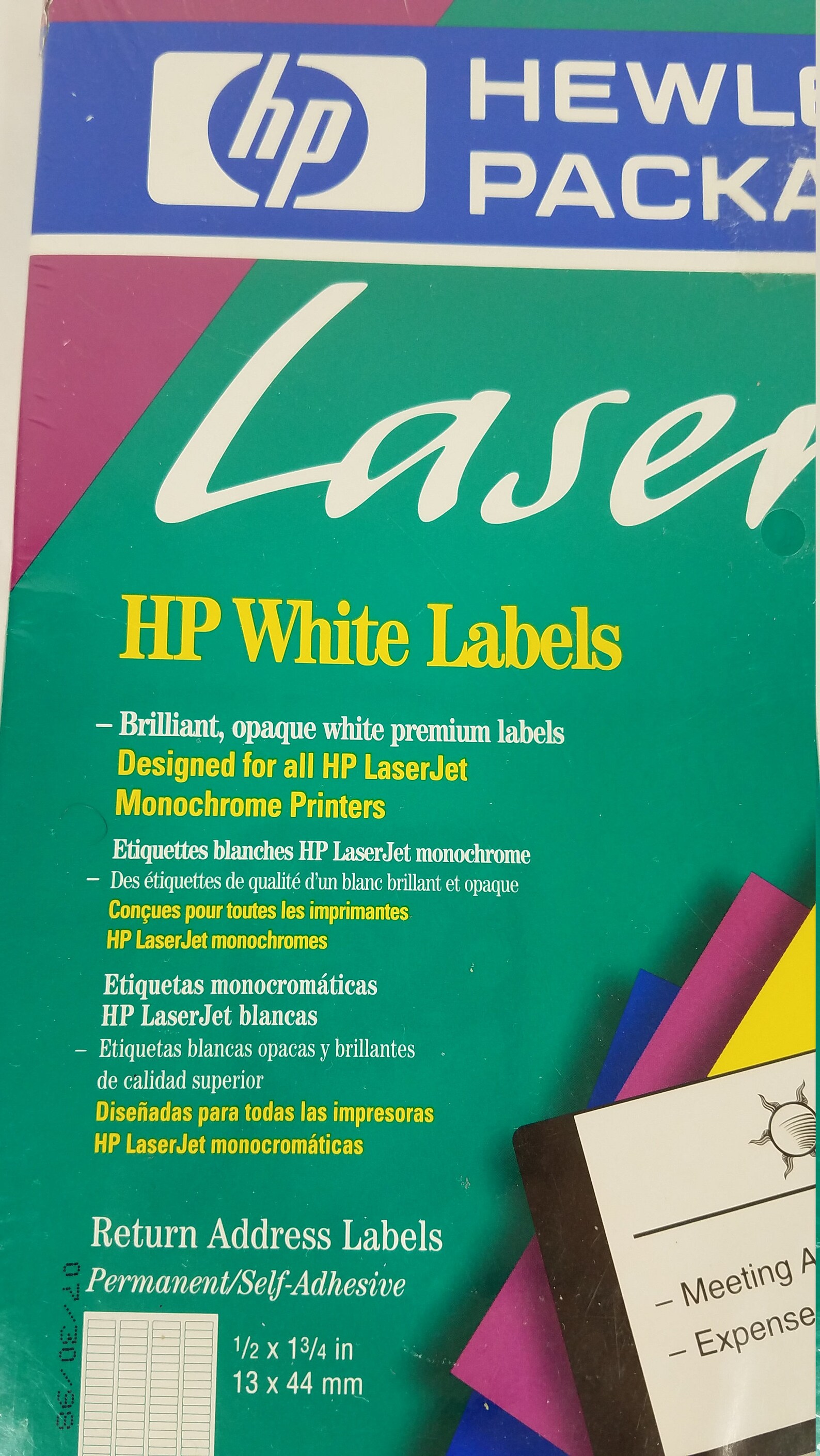 NIP HP Laser Jet White Blank Inkjet Address Labels HP92296F 2000 Total ...