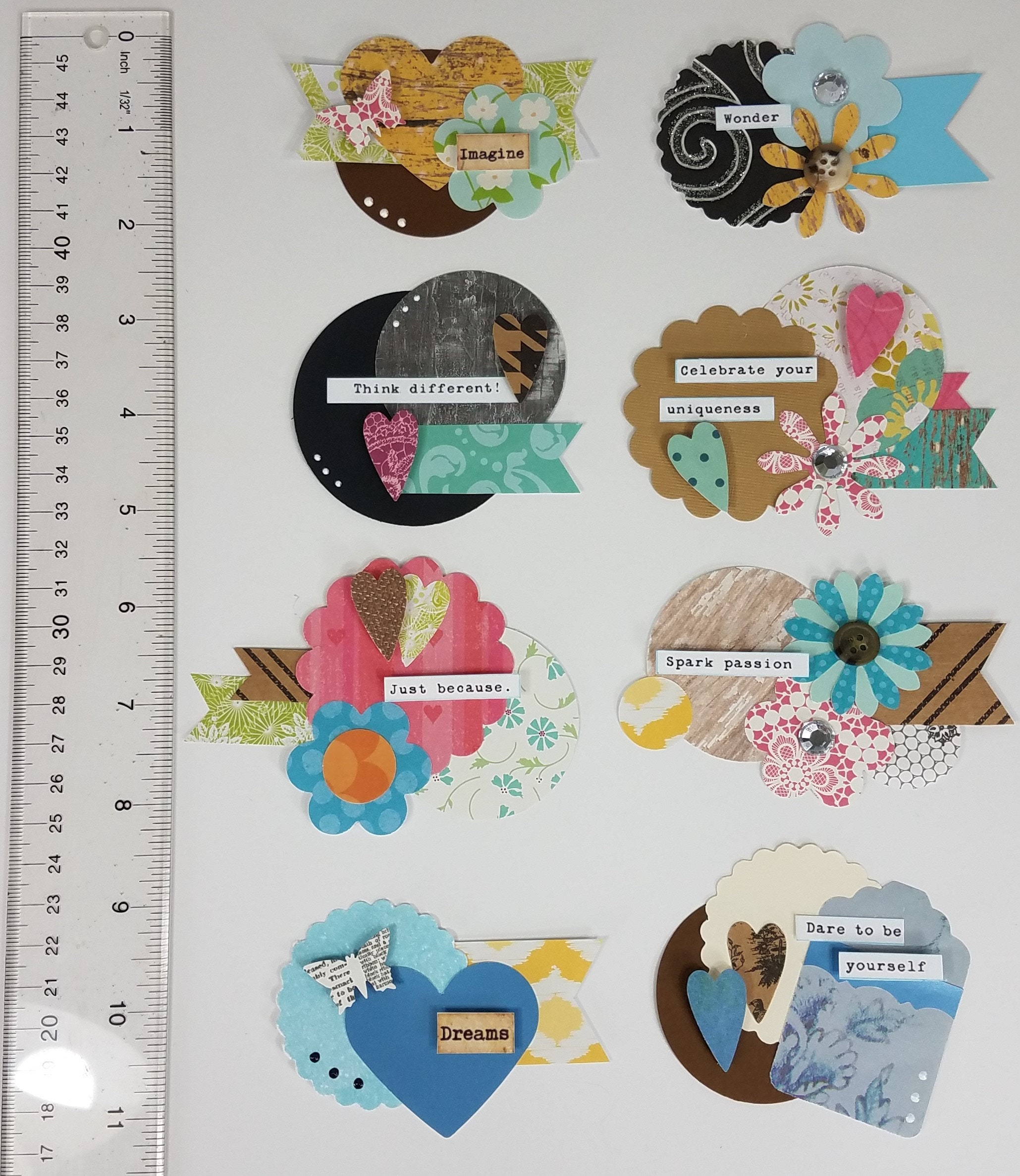 NEW Set of 8 Handmade 3D Scrapbook Embellishments Lot A - Etsy