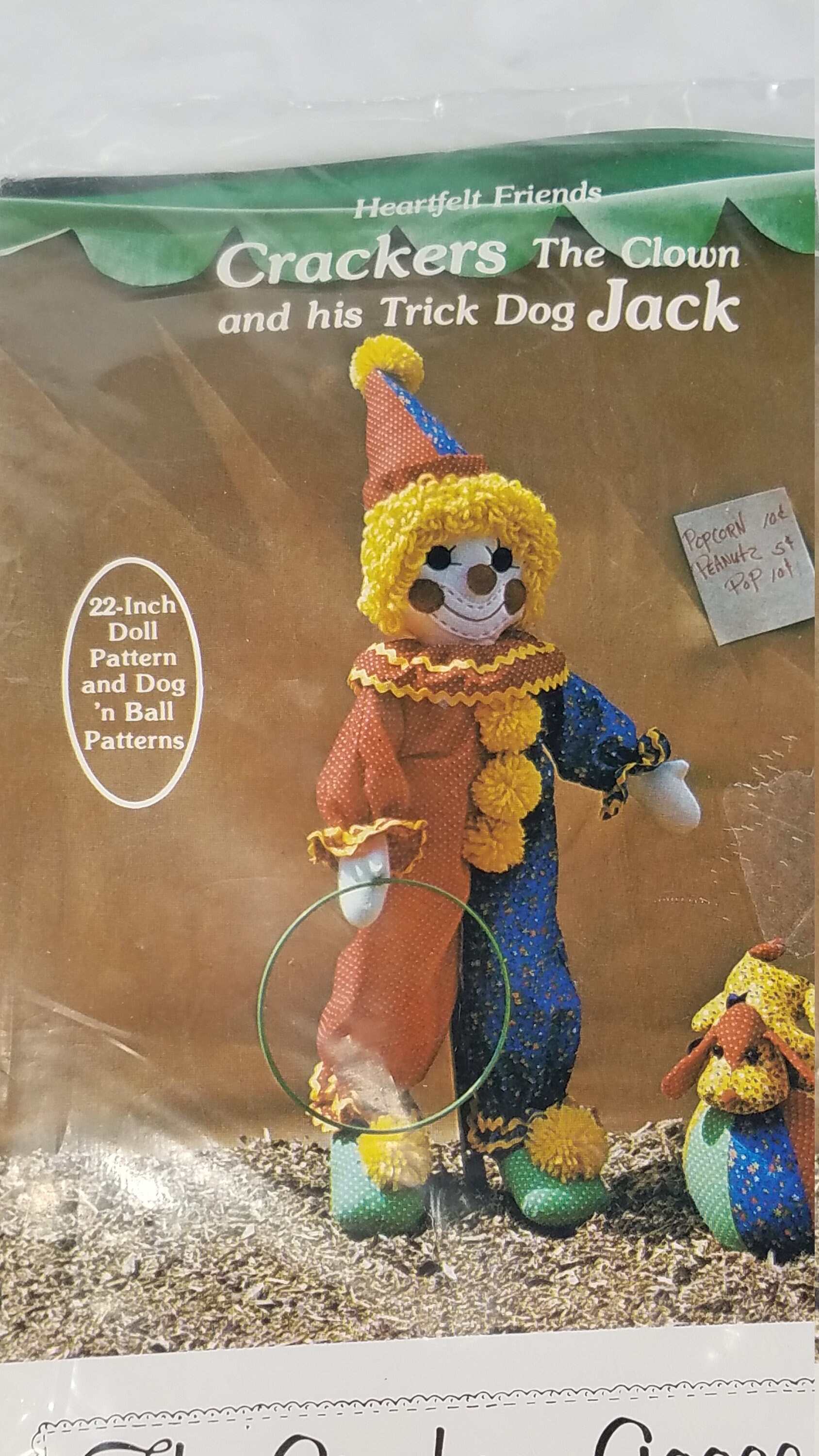 NIP the Gingham Goose 22 Inch Crackers the Clown With Dog Plush Doll ...
