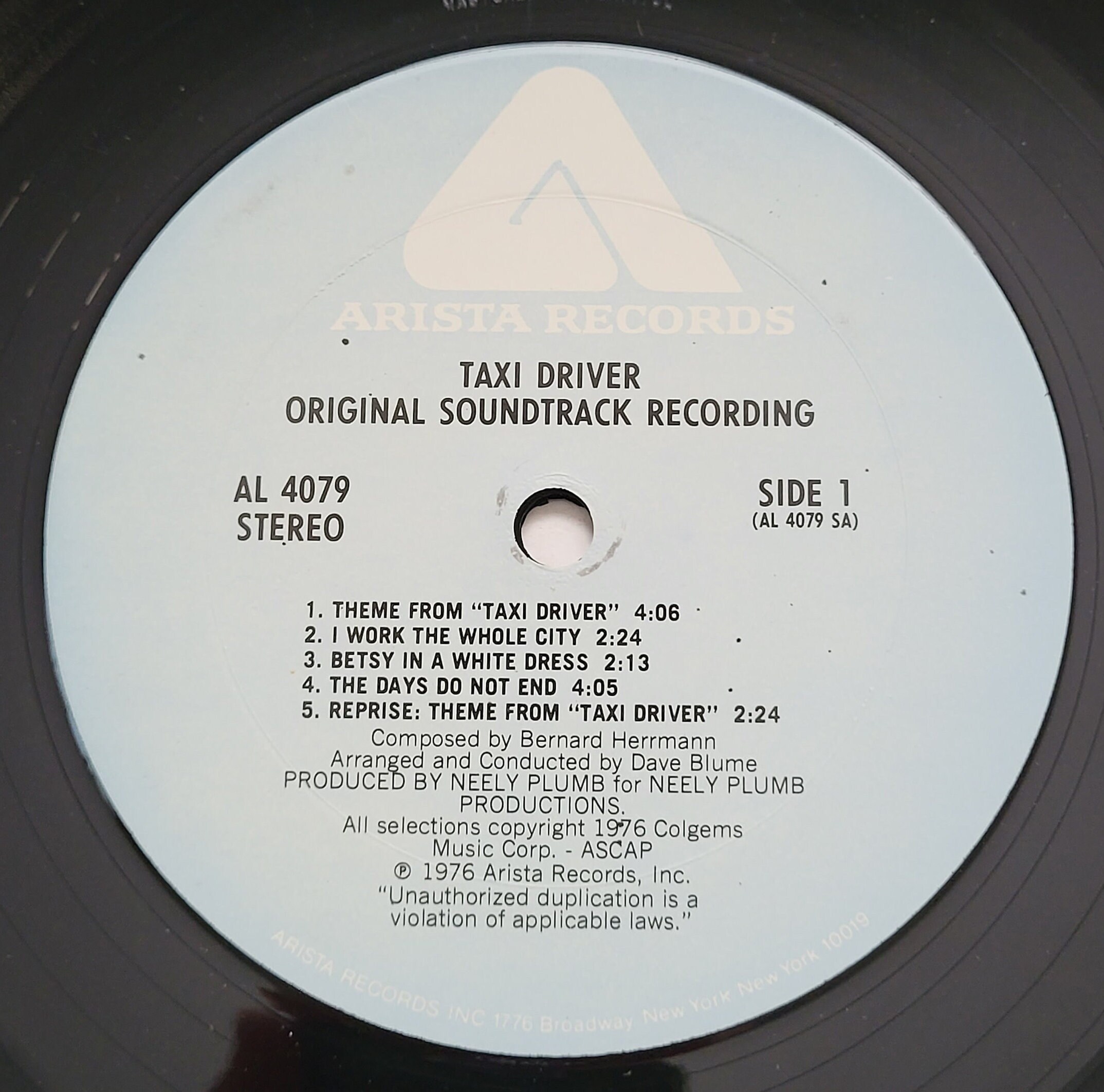 Taxi Driver Original Soundtrack Schallplatte Arista AL 4079 - Etsy.de