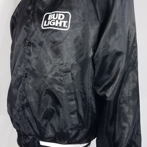 Black Bud Light Lady Luck Pin up Girl Snap Button Bomber Jacket Medium ...
