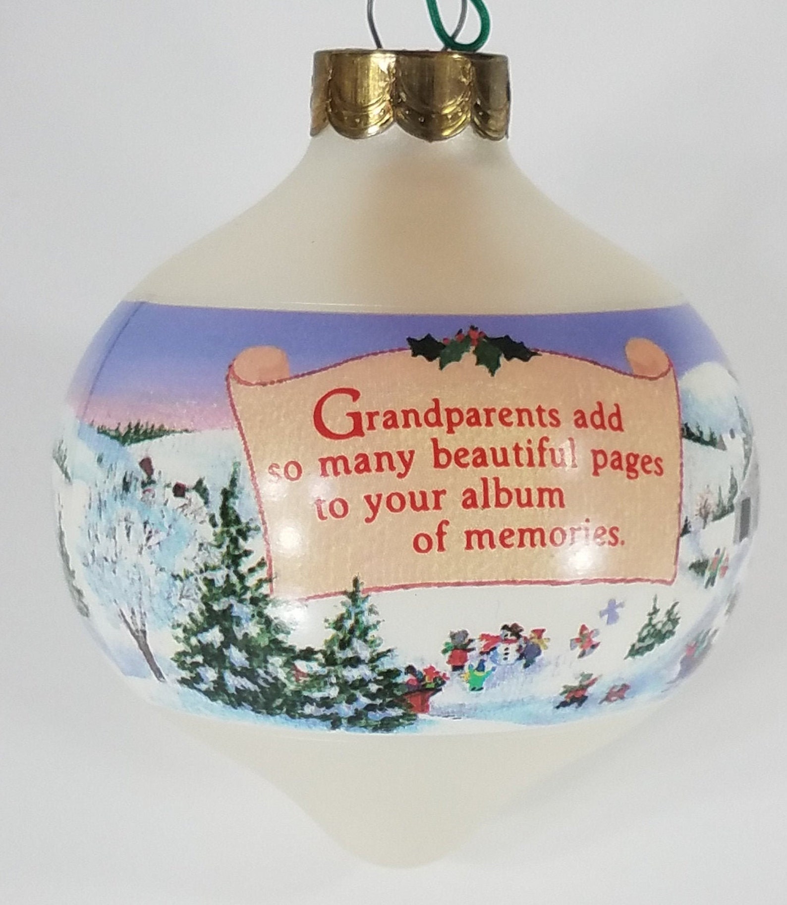 Hallmark Grandparents 1991 Teardrop Glass Christmas Tree Ornament W ...
