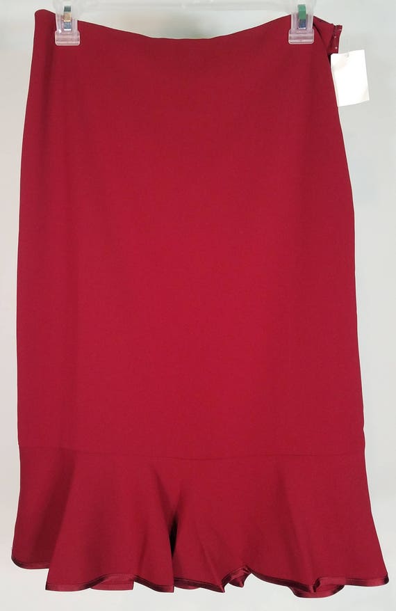 NWT Vintage Bloomingdale's Deep Red trumpet fit & fla… - Gem