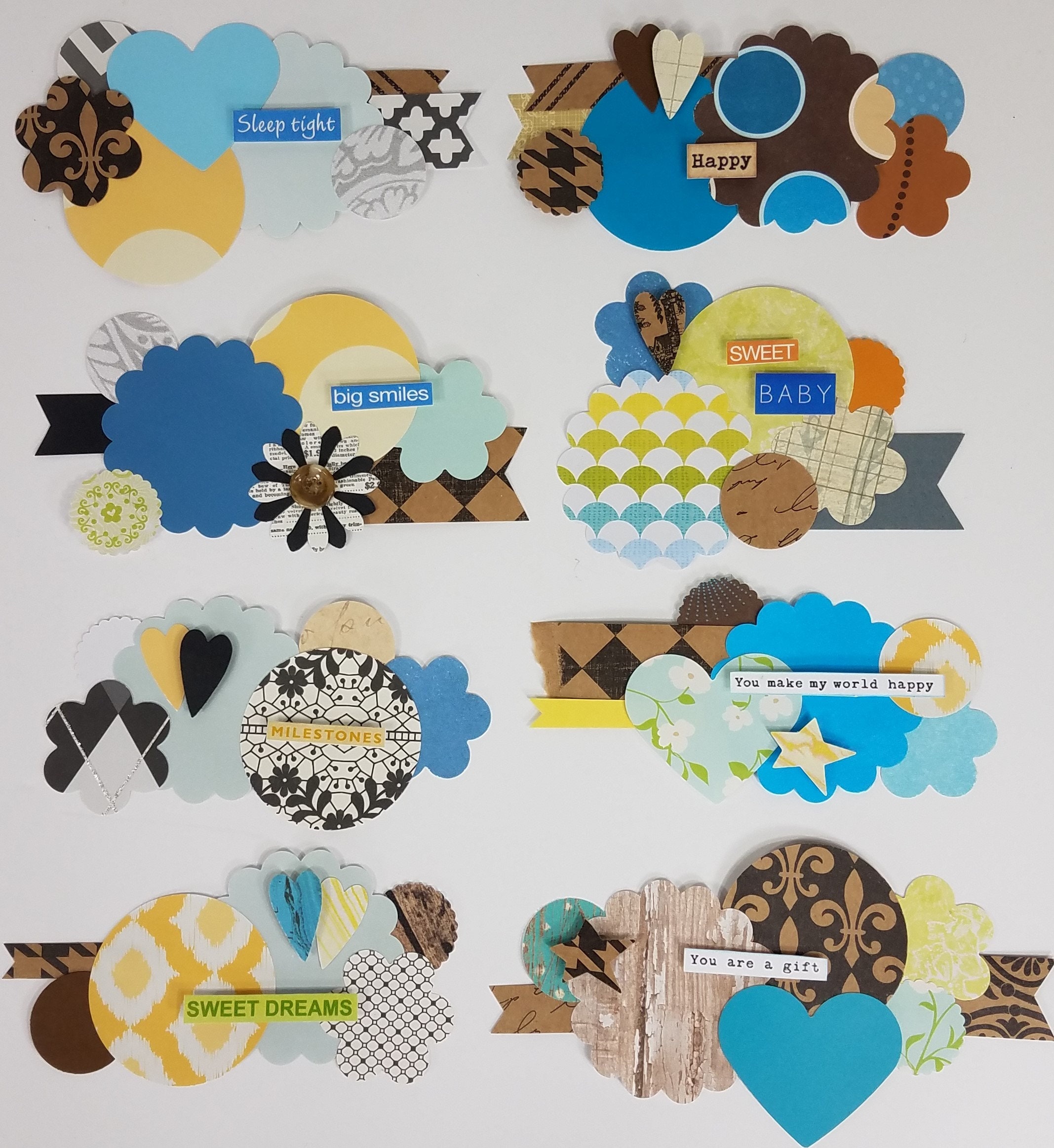 NEW Set of 8 Handmade 3D Scrapbook Embellishments Lot F - Etsy