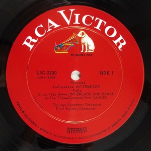 Spain Reiner Chicago Symphony Orchestra RCA Victor Vinyl - Etsy