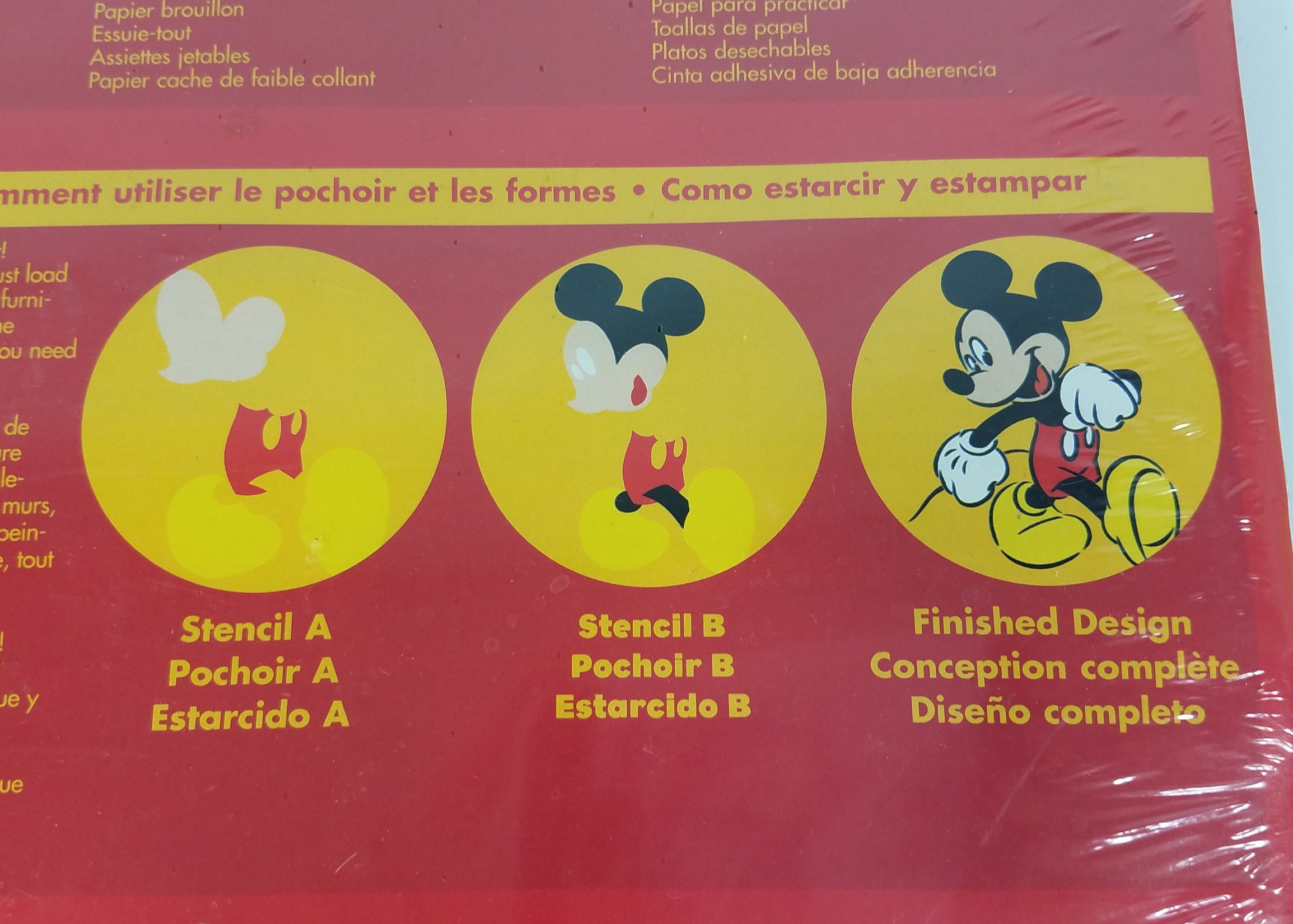 NIP Plaid Disney Mickey Mouse Stencil & Stamp Crafts Decor Set 2000 - Etsy