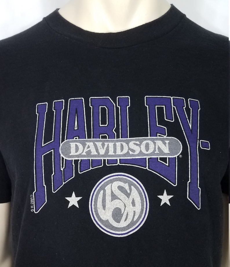 1997 Buckminn's Harley-davidson Xenia Ohio Black Short Sleeve T-shirt ...