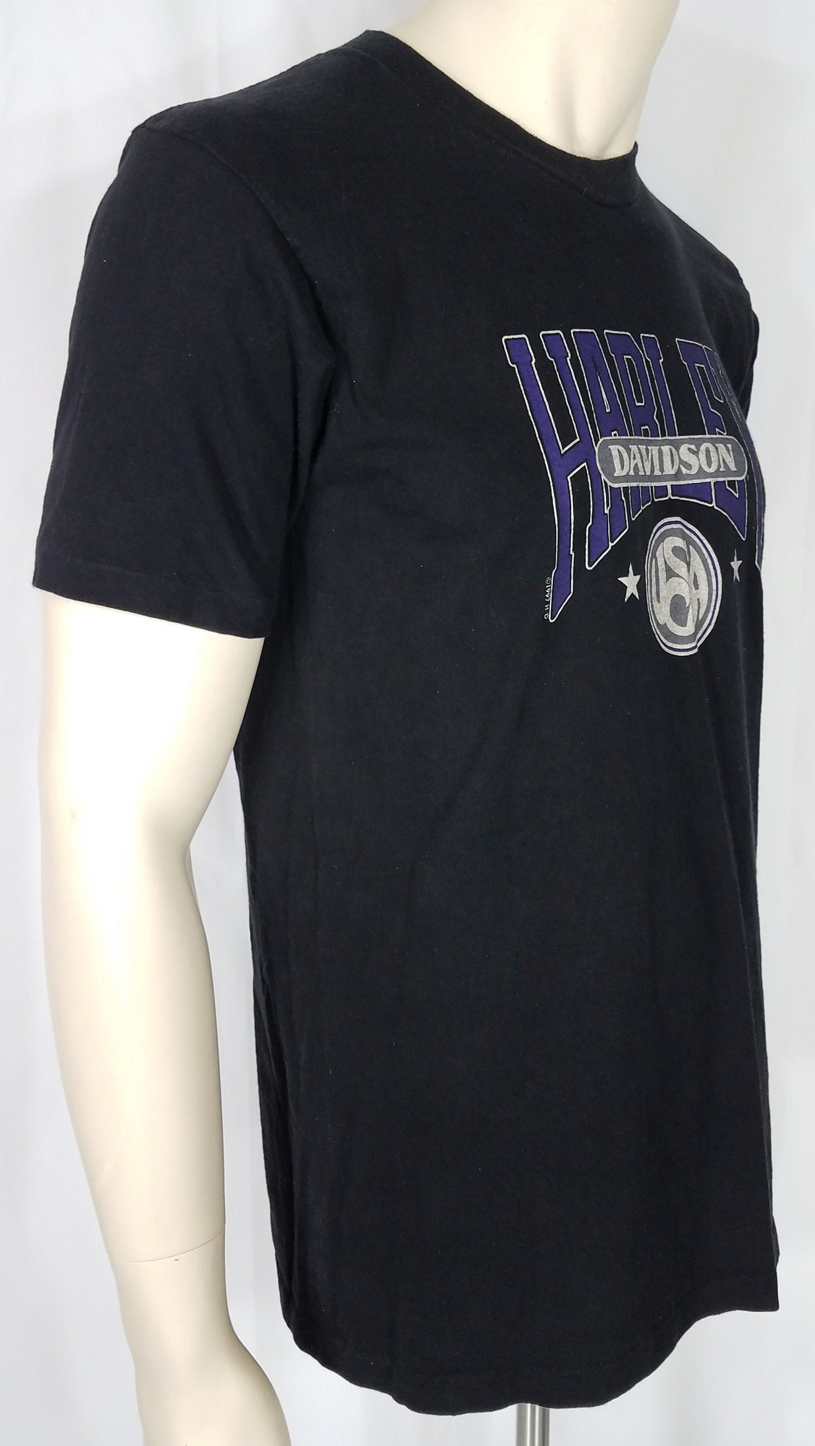 1997 Buckminn's Harley-davidson Xenia Ohio Black Short Sleeve T-shirt ...