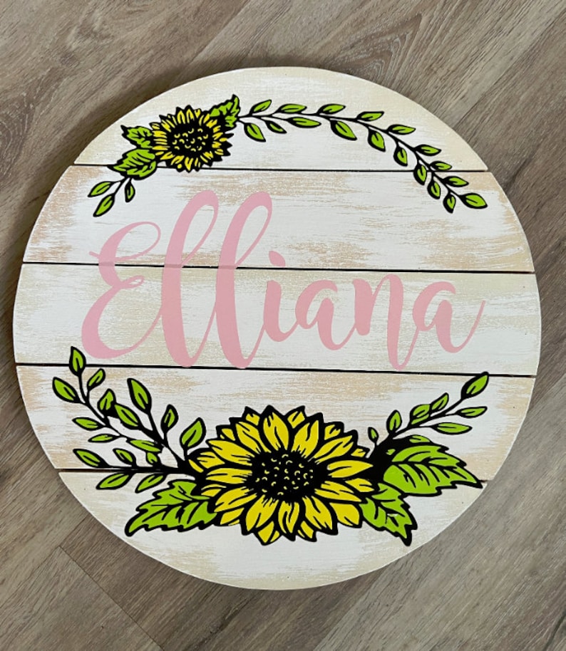 Custom 15" Round Sign. Personalize, Customize for New Babies, Children ...
