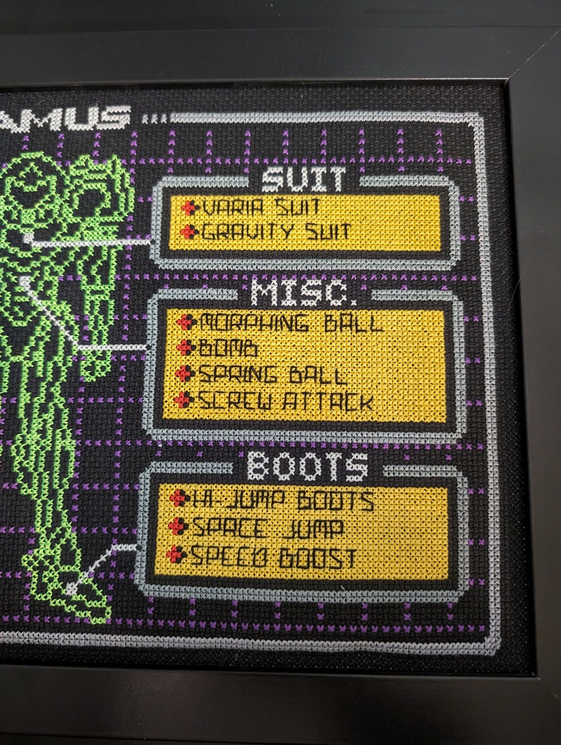 Samus Super Metroid Item Screen Cross Stitch (PATTERN) - Etsy