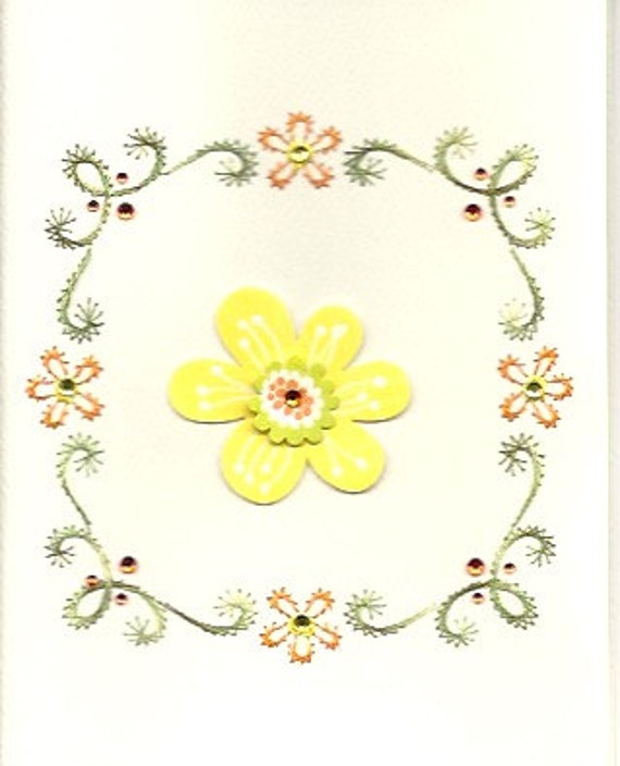 Orange flower border | Etsy