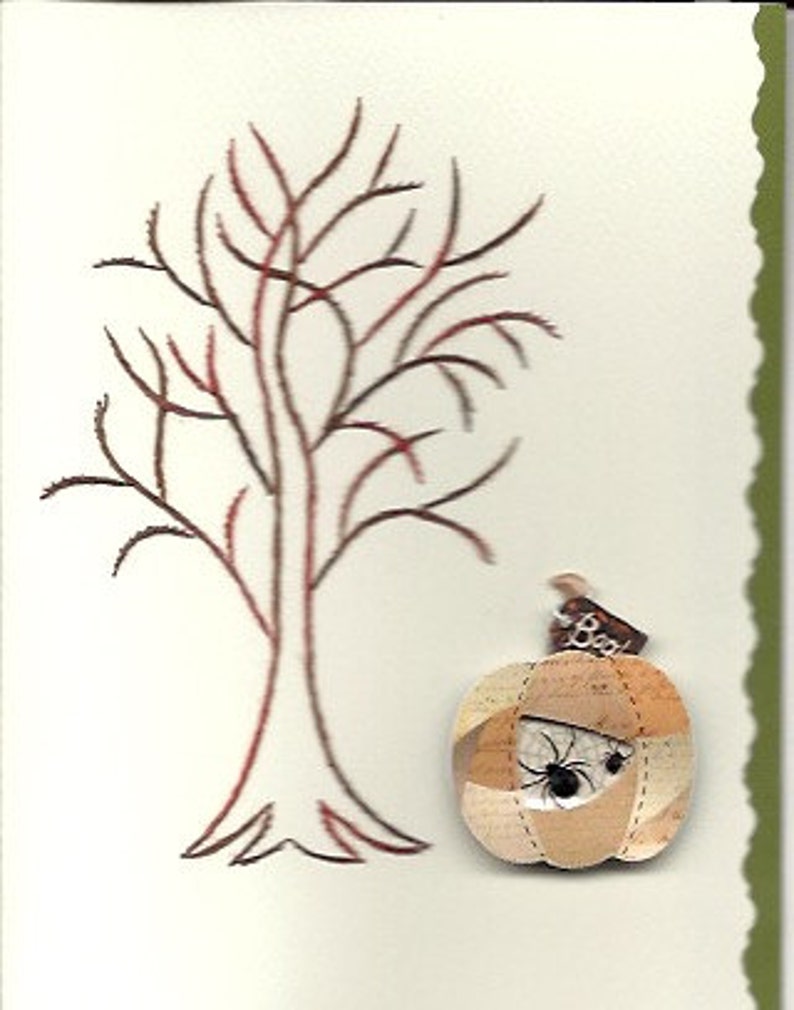 Autumn Tree With Pumpkin and Spiders - Etsy