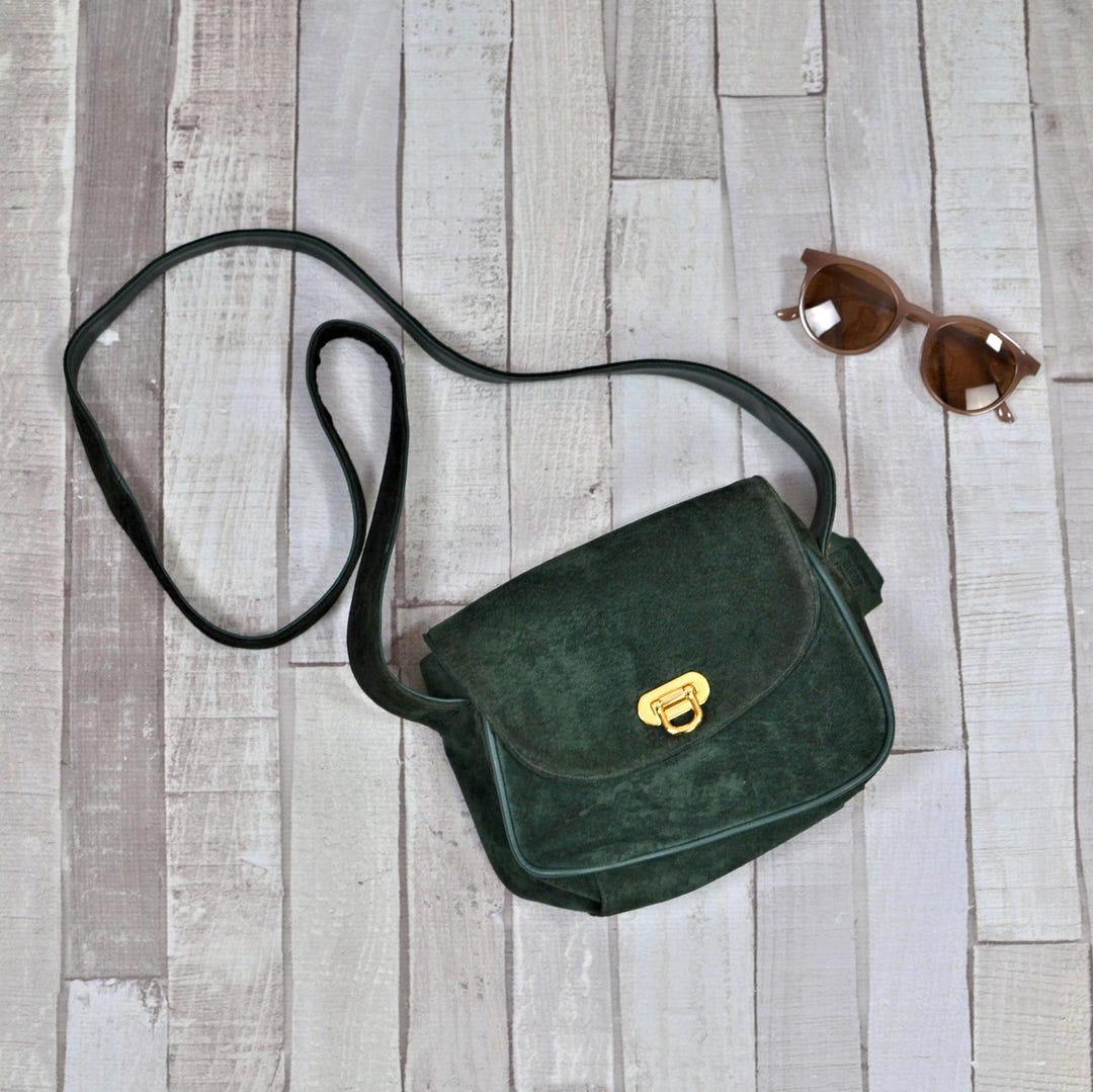 Hunter Green Genuine Suede Crossbody Mini Purse With Gold Hardware by ...