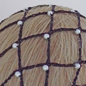 BLACK PEARL Fitted . Hair Snood Net Head Cover . Adjustable . Stretchy ...
