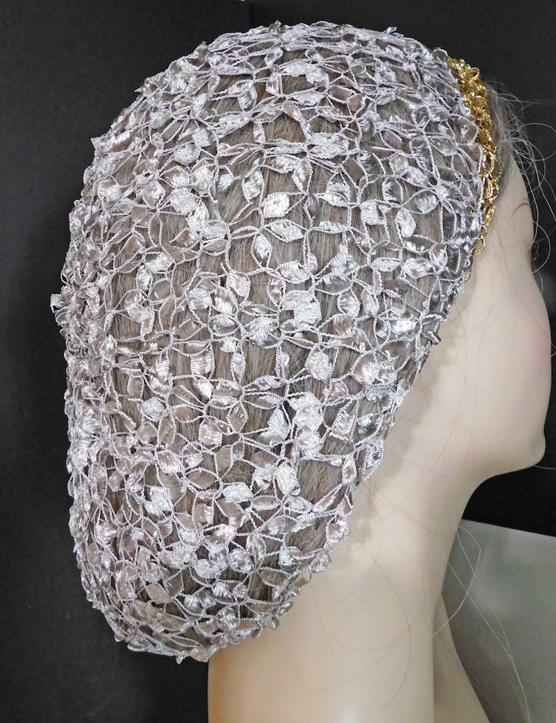 NEUTRAL Beige Snood Hair Net Head Covering | Fits Most | Gold Sparkly ...