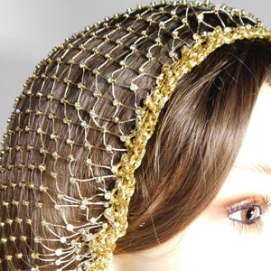 Gold Retro Rhinestone Fashion Hair Net Snood | Long Hair | Adjustable ...