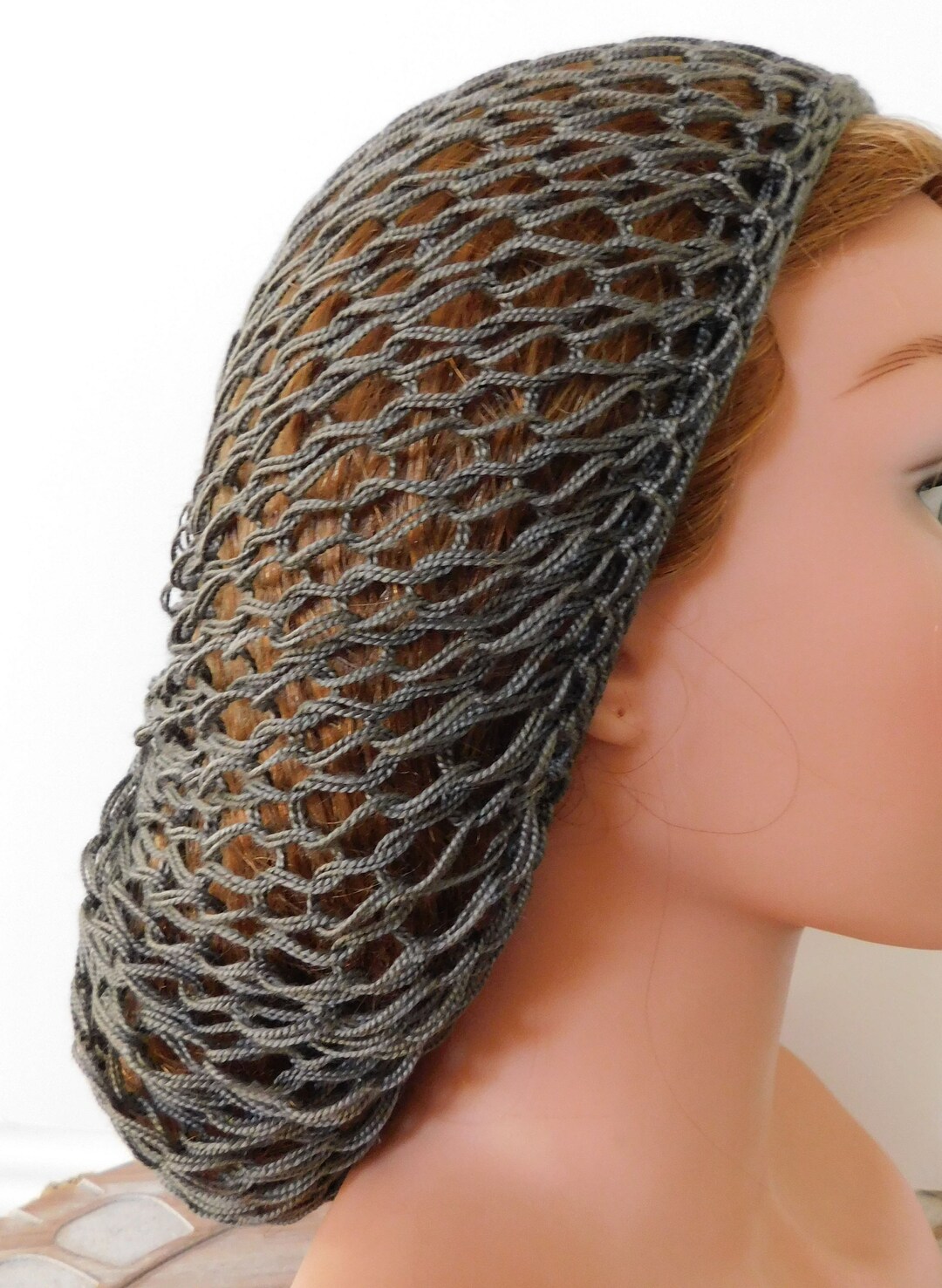NEW Adjustable GRAY SNOOD Fashion Hair Net . Fits Most . Reversible 2 ...