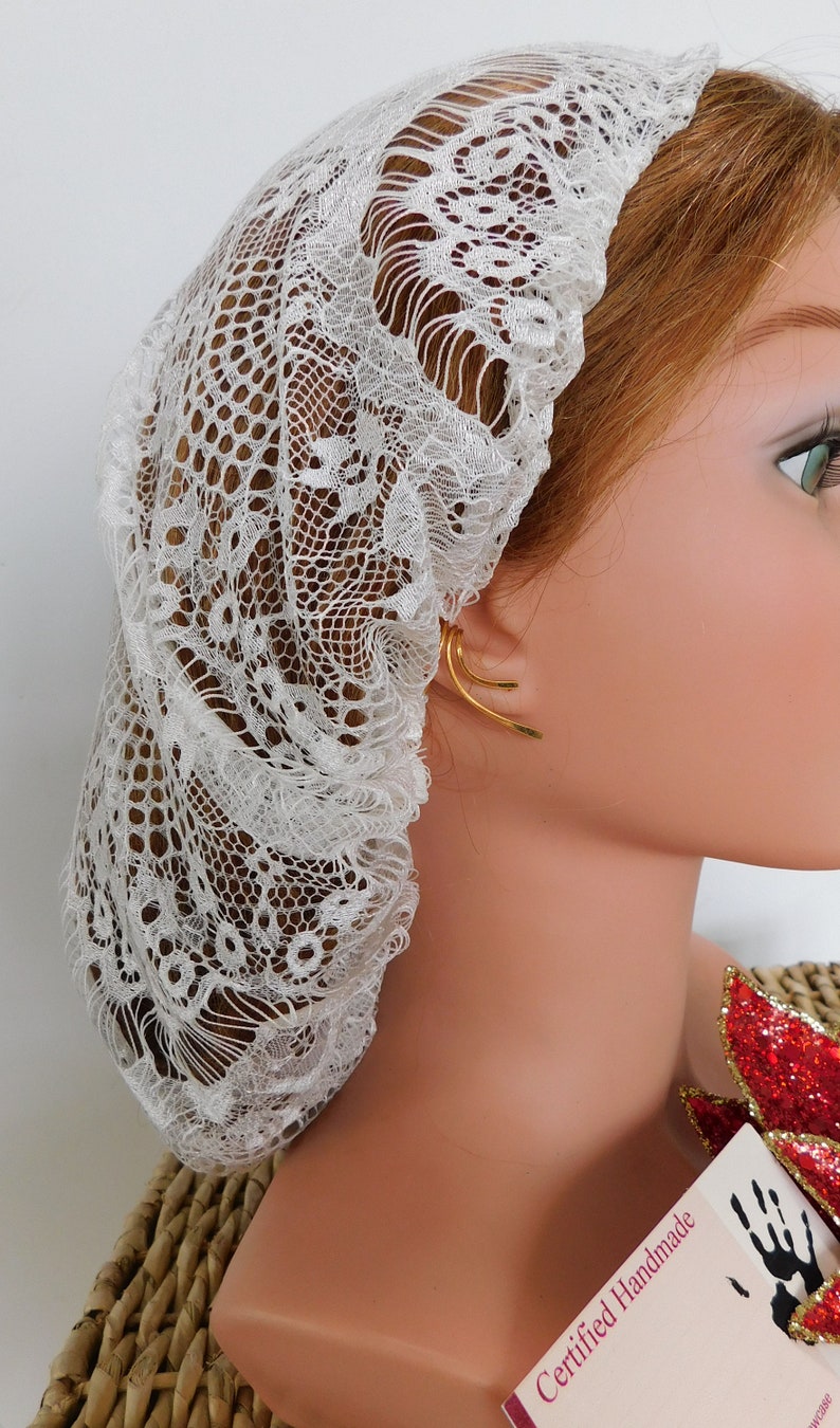 IVORY CHANTILLY LACE Hair Snood Net . Exclusive . Fitted Head - Etsy