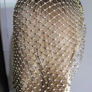 Gold Retro Rhinestone Fashion Hair Net Snood | Long Hair | Adjustable ...
