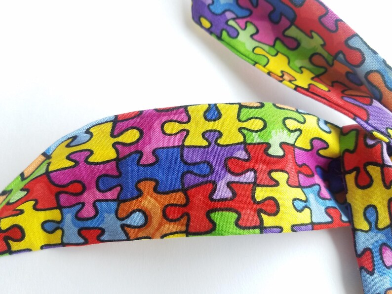Autism Awareness Print Wired Headband, Puzzle Piece, Rockabilly Style ...