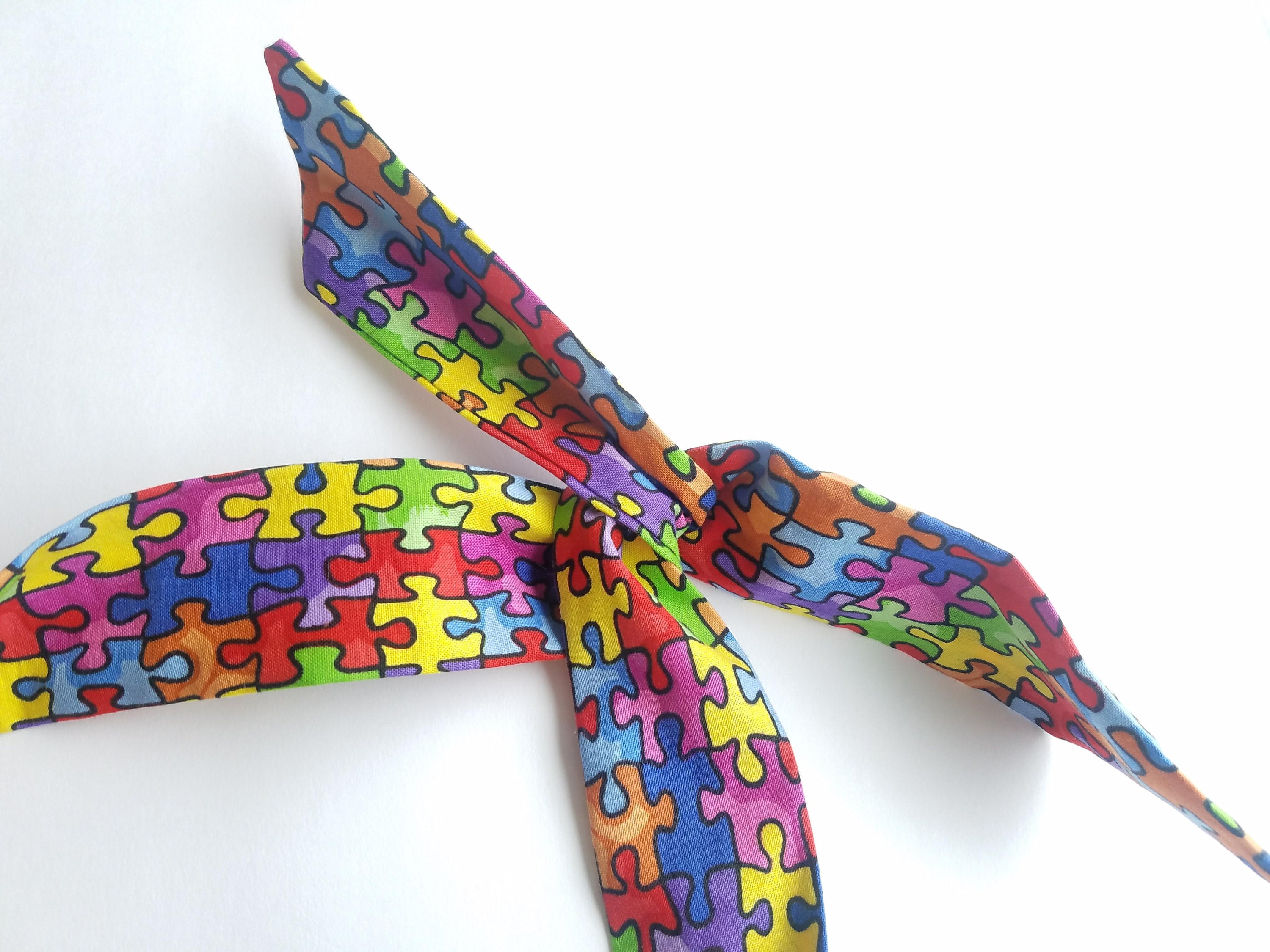 Autism Awareness Print Wired Headband, Puzzle Piece, Rockabilly Style ...