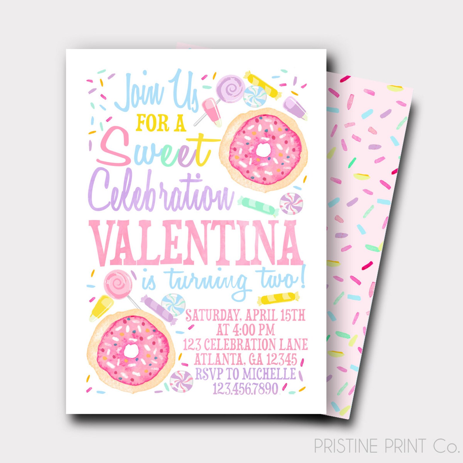Candy Birthday Invitation Candy Shop Invitation Sweet - Etsy