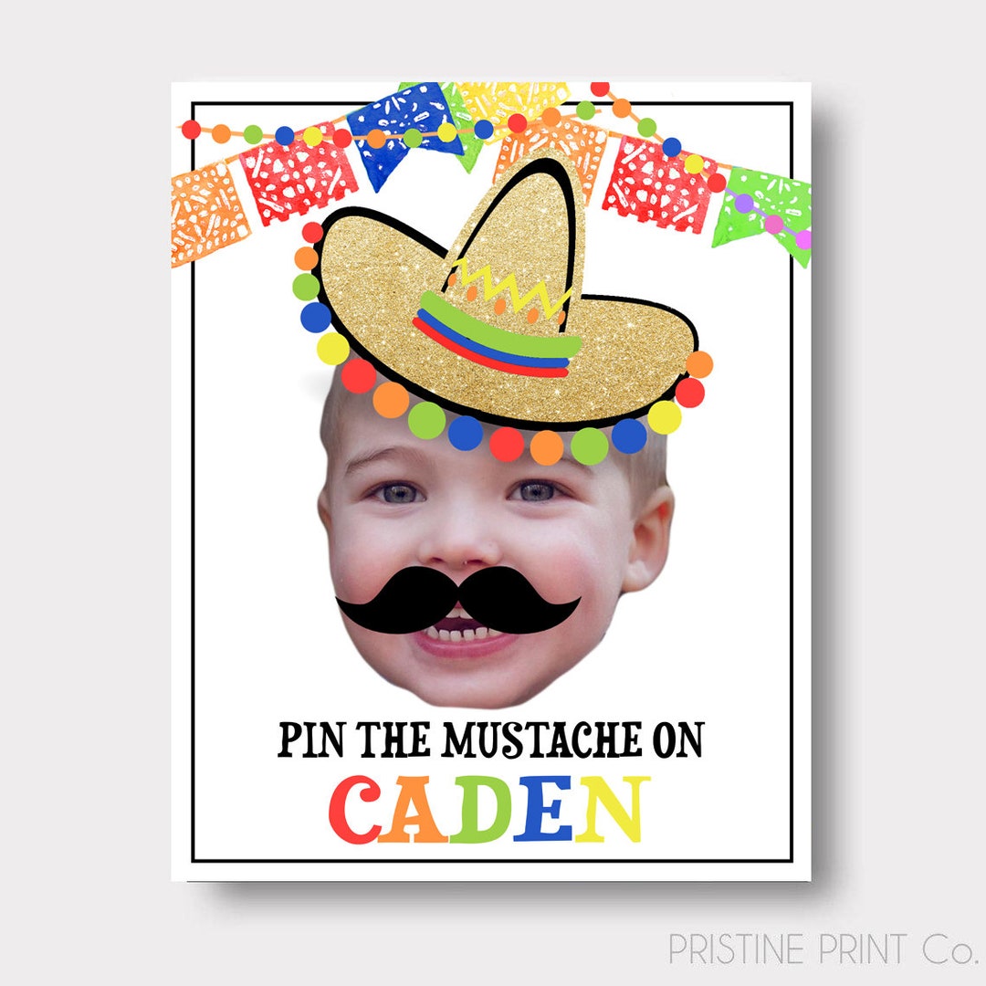 DIGITAL FILE | Pin the Mustache Poster | Fiesta Poster | Fiesta ...