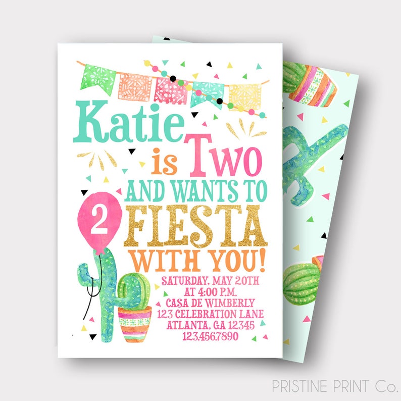 Fiesta Birthday Invitation | Spanish Birthday Invitation | Taco ...