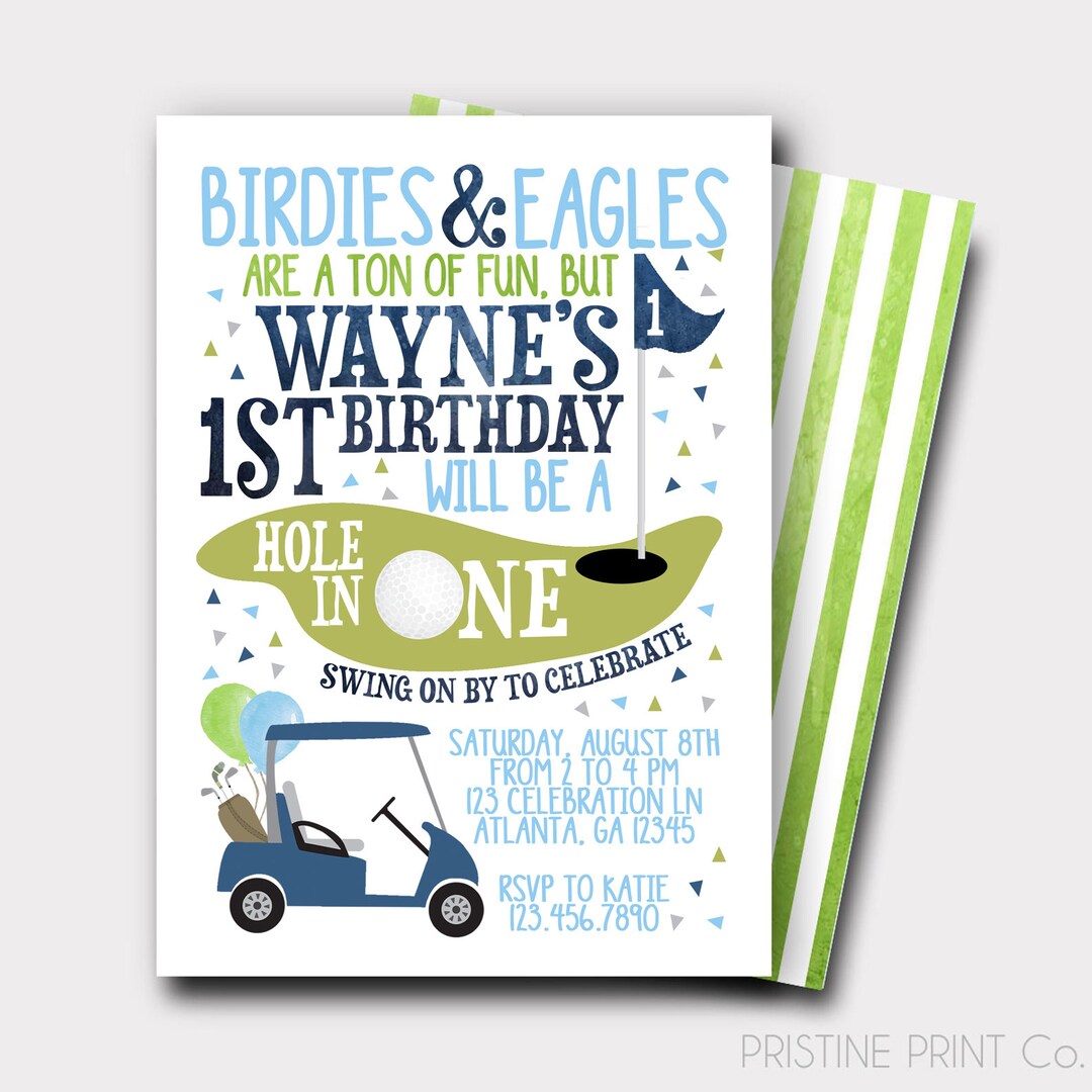 DIGITAL FILE Golf Birthday Invitation Hole in One Invitation Golf ...