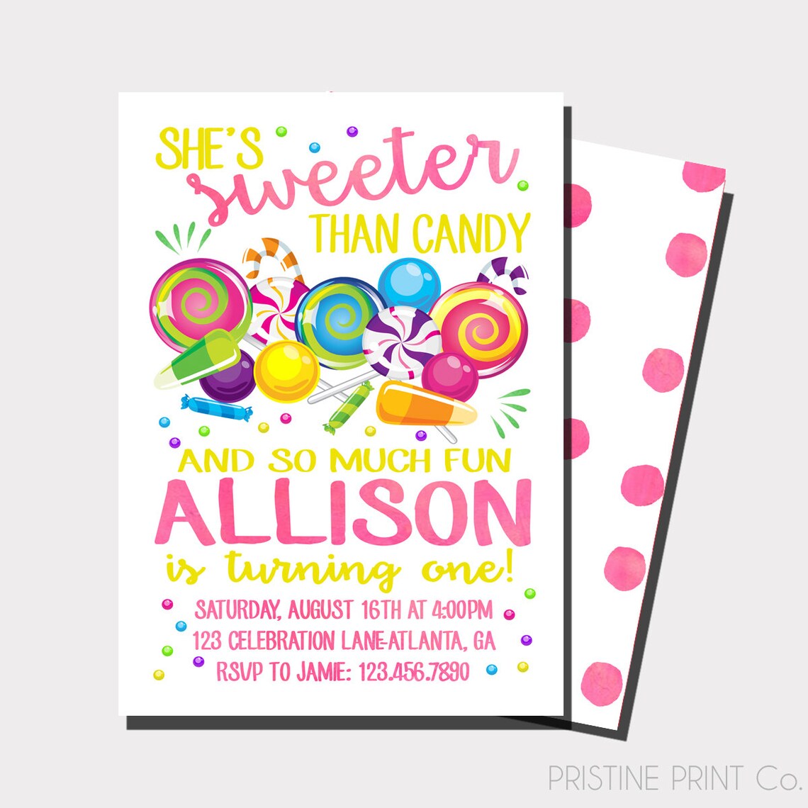 Candy Birthday Invitation Candy Shop Invitation Sweet - Etsy