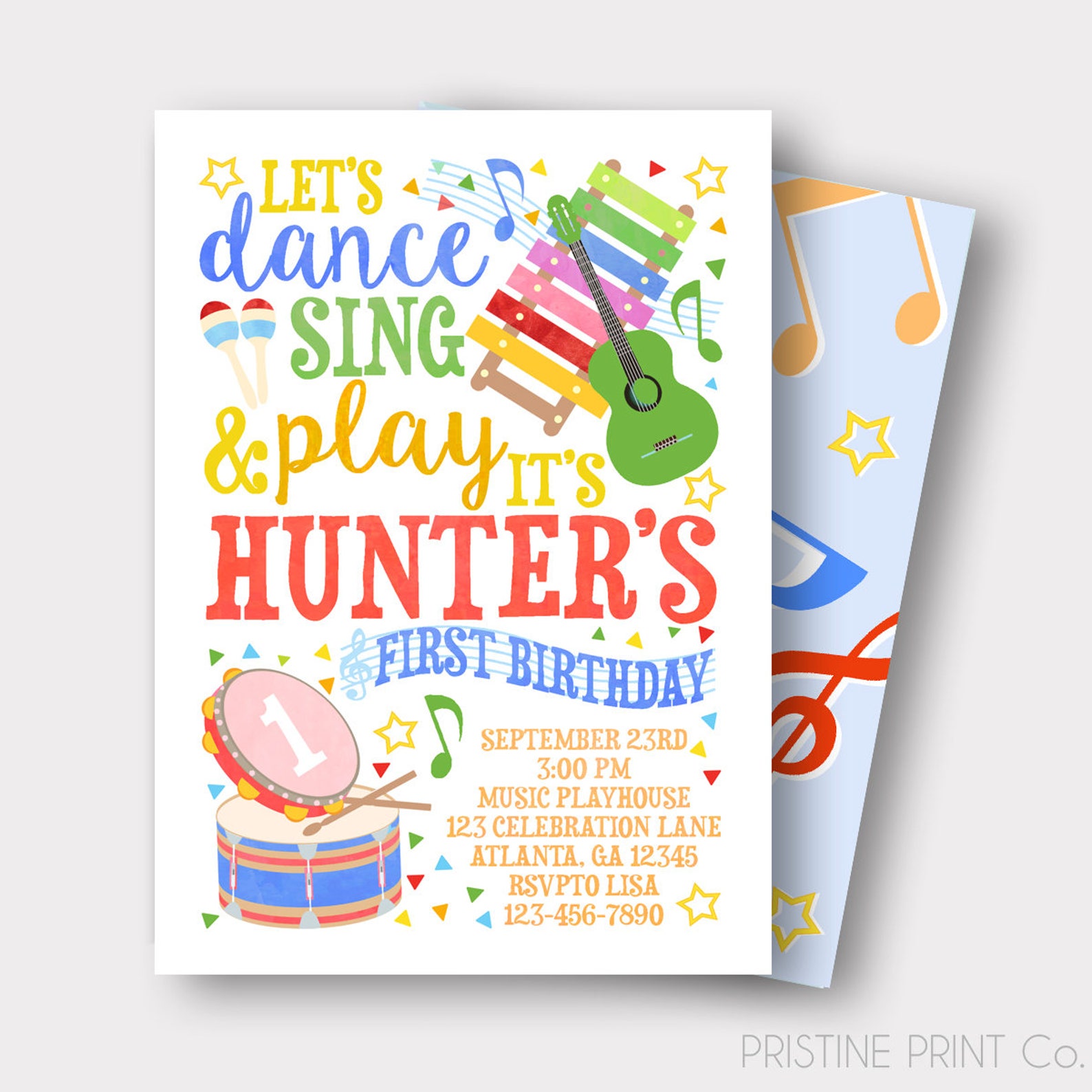 Music Birthday Invitation Music Invitation First Birthday - Etsy