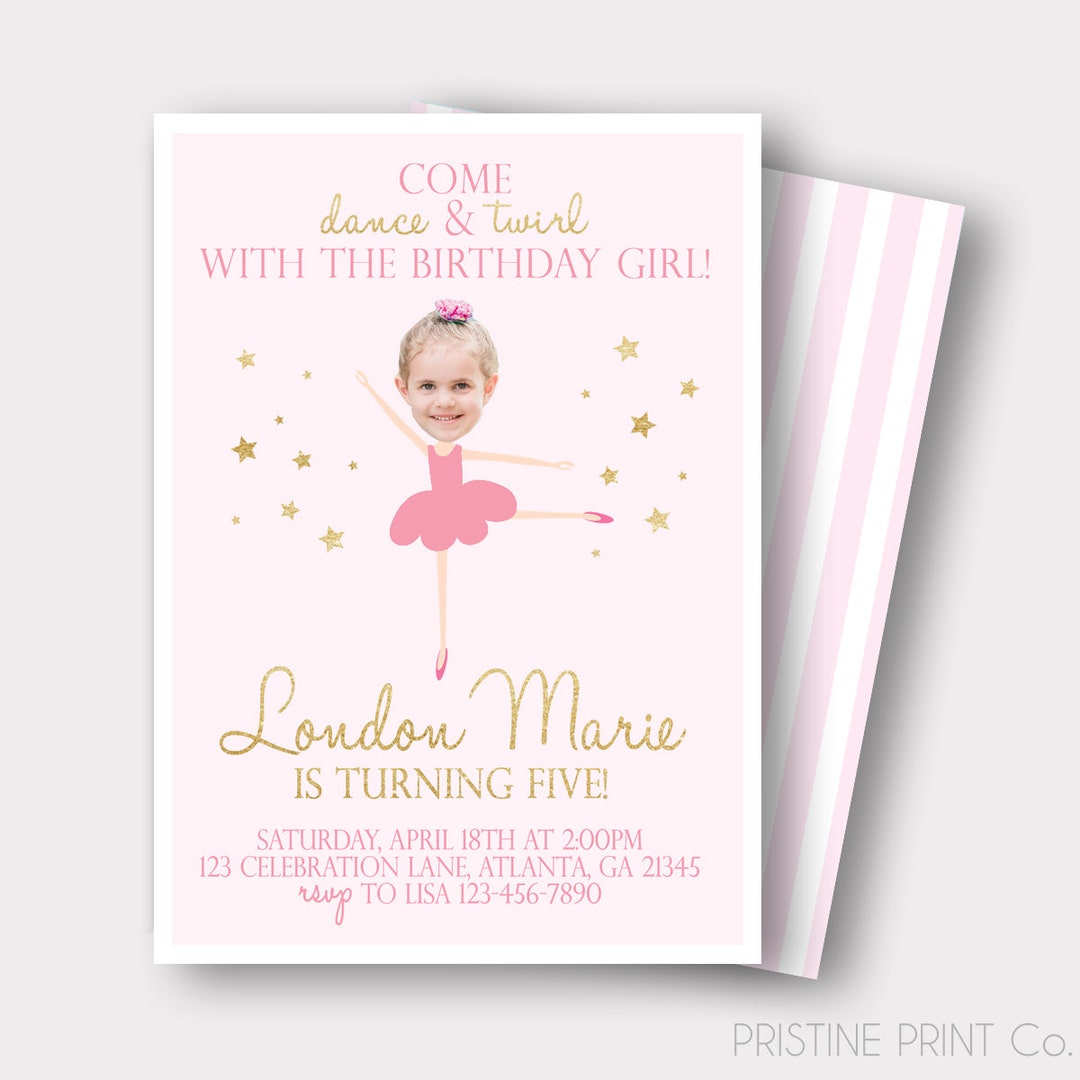 Ballerina Birthday Invitation | Ballet Birthday Invitation | Dance ...