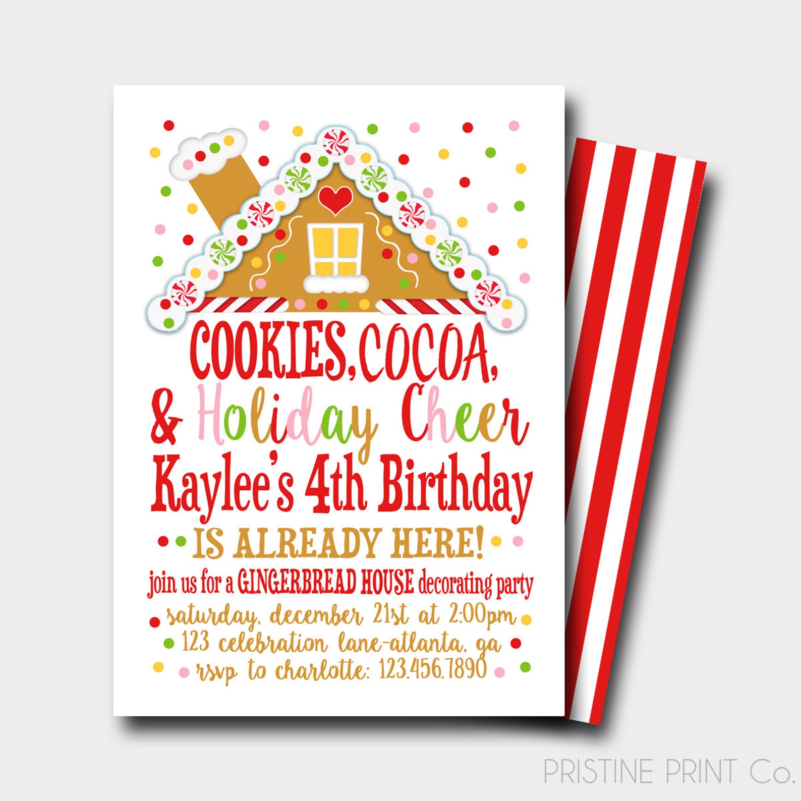 Gingerbread Birthday Invitation Christmas Birthday - Etsy